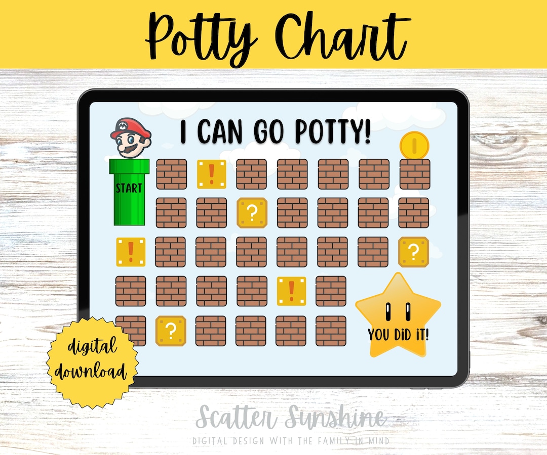 Super Mario Potty Chart Toilet Training Reward System - Etsy
