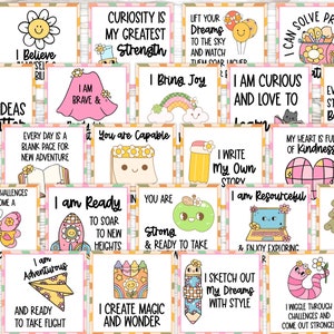 Daily Affirmation Cards for Kids, Back to School Quote Cards, Lunch Box ...
