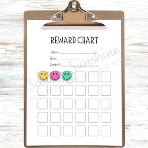 Editable Reward Chart for Kid Sticker Chart Positive Behavior Teen ...