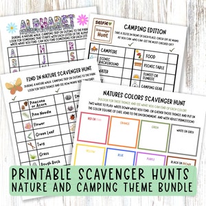 Nature Scavenger Hunt Bundle Outdoor Game for Kids Printable Camping ...