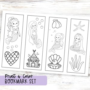 Ocean Bookmark Set Printable, Under the Sea Creatures Coloring Page ...