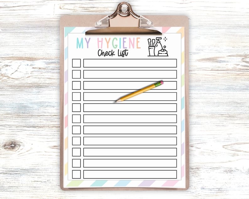 My Hygiene Checklist, Checklist Bundle for Kids and Teens, Earn Screen ...