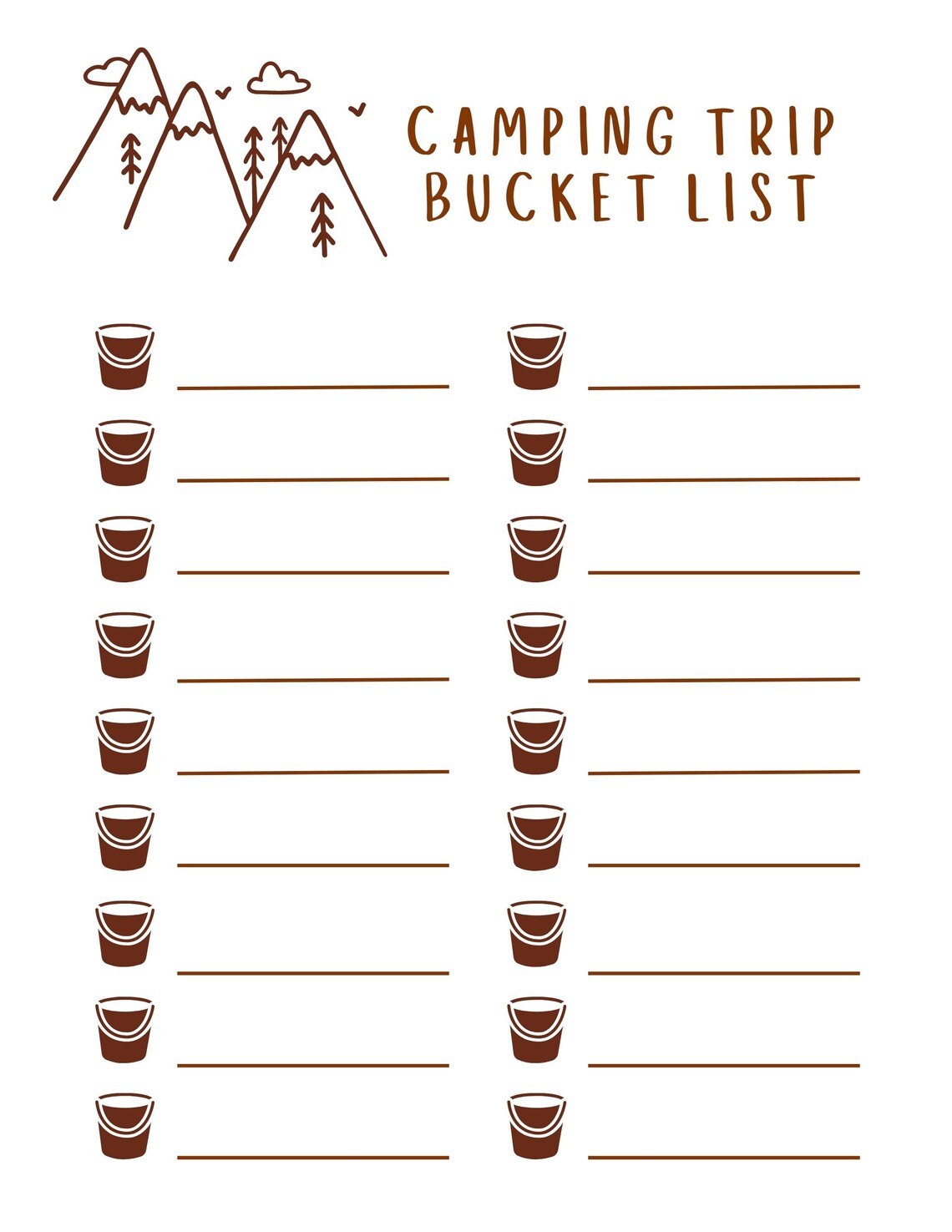 Printable Bucket List & Summer Camp Reflection Prompted Journal for ...