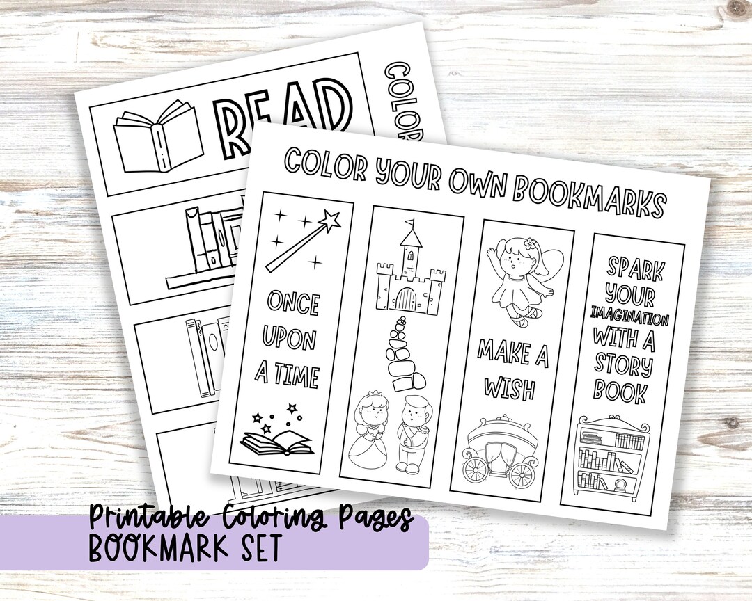 Fairy Tale Story Bookmark Set, Once Upon a Time Coloring Page ...