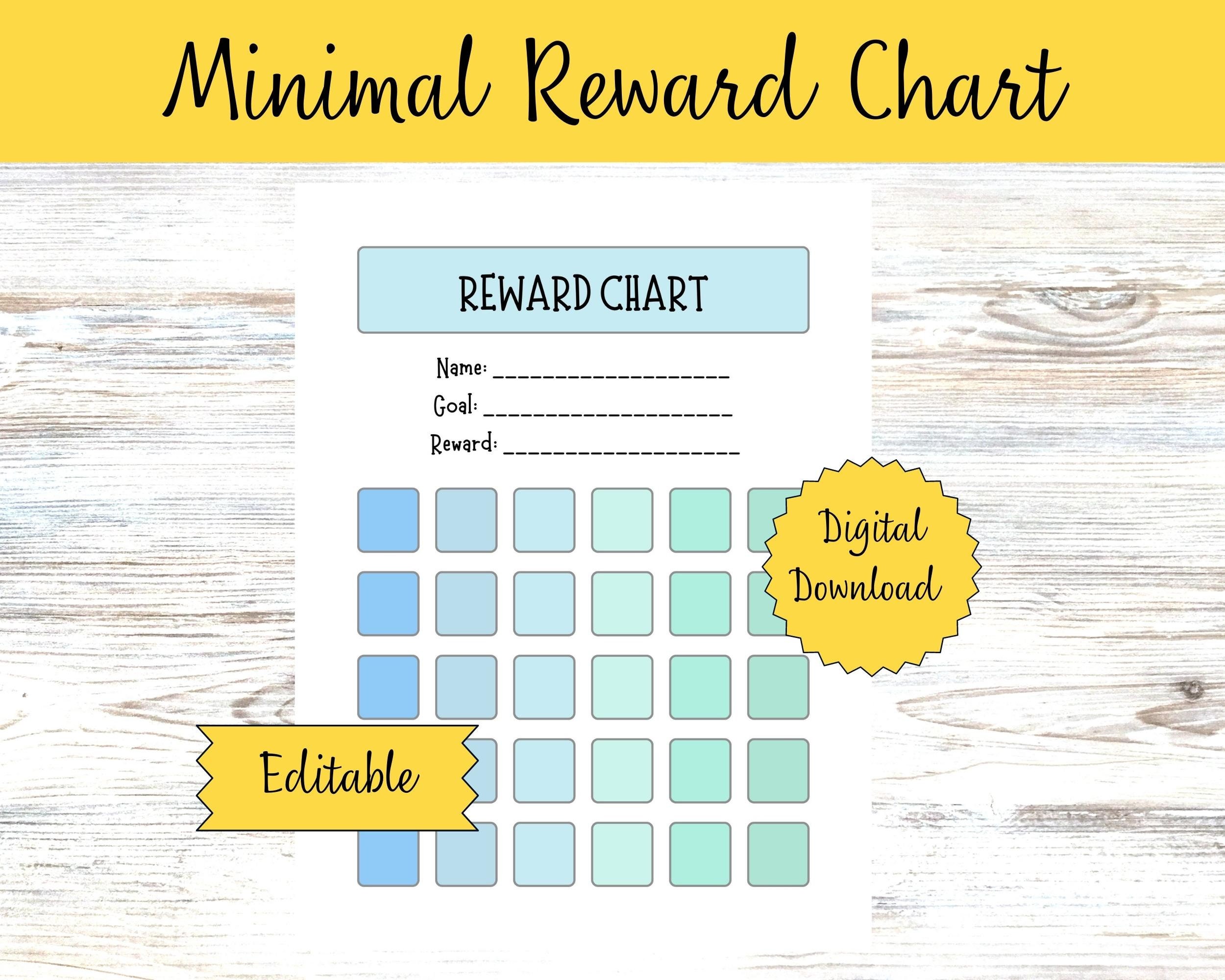 Editable Reward Chart for Kid Sticker Chart for Positive - Etsy Australia