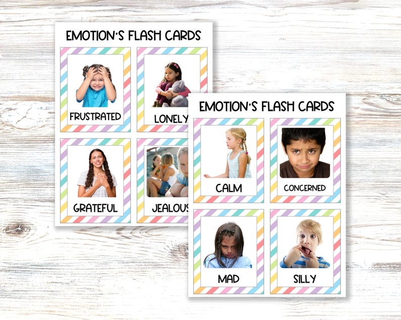 Emotions Flashcards for Kids, Facial Expression SEL Activity Printable ...