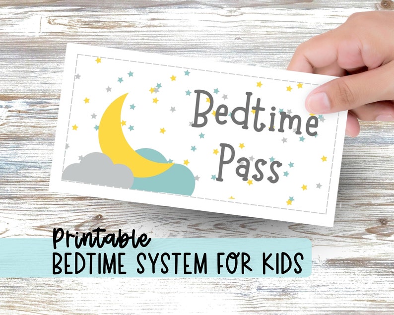 Bedtime Pass for Sleep Training Toddlers Printable Get Out of Bed ...