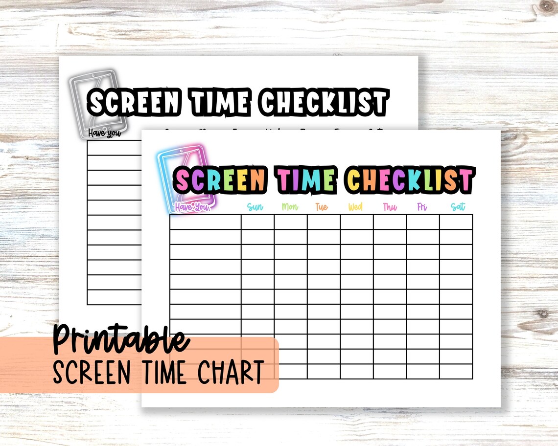 Earn Screen Time Sticker Chart, Good Behavior Checklist, Weekly Routine ...