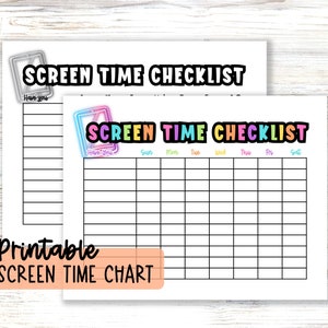 Earn Screen Time Sticker Chart, Good Behavior Checklist, Weekly Routine ...