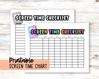 Earn Screen Time Sticker Chart, Good Behavior Checklist, Weekly Routine ...