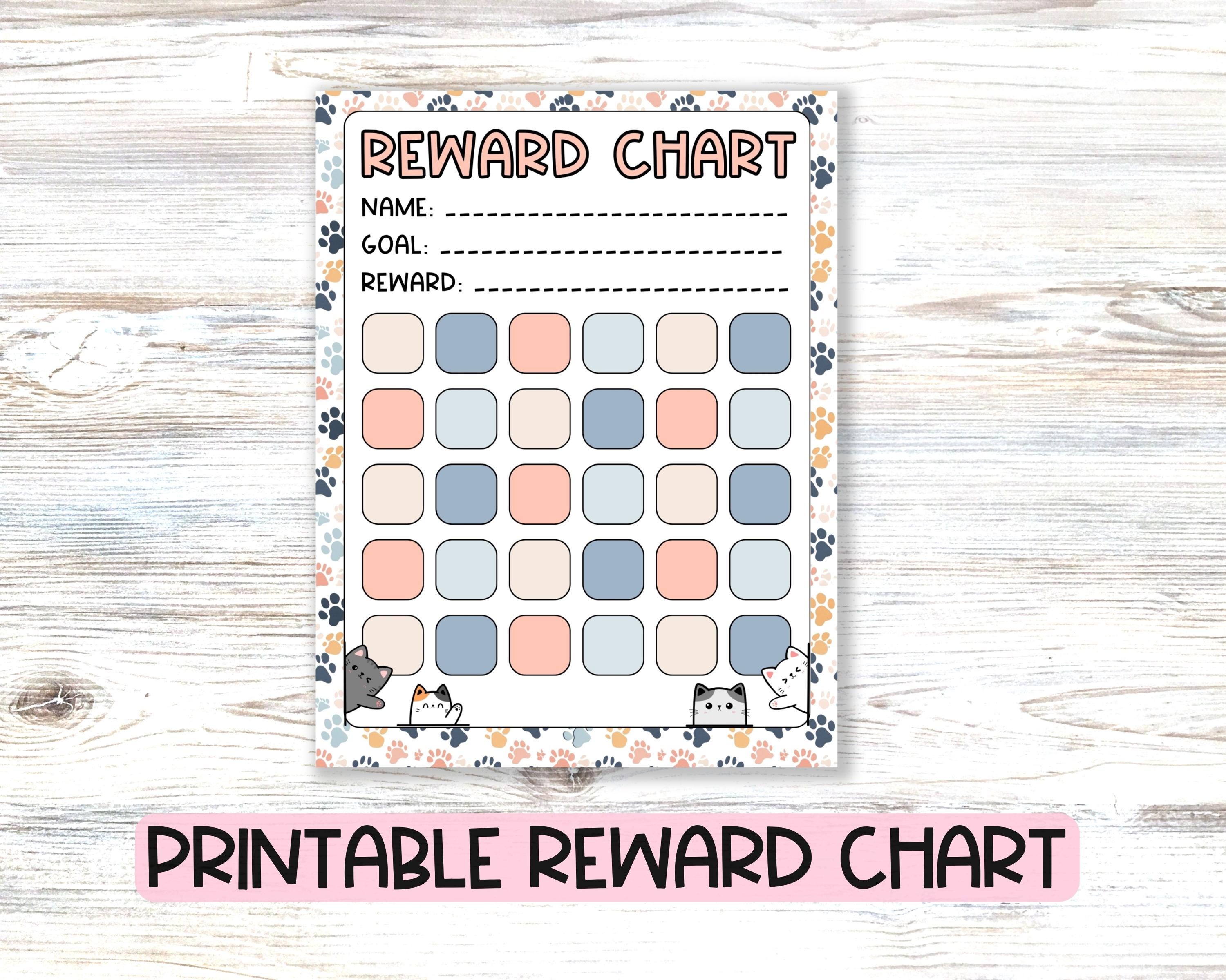 Printable Cat Reward Chart for Kids, Classroom Positive Behavior Reward ...