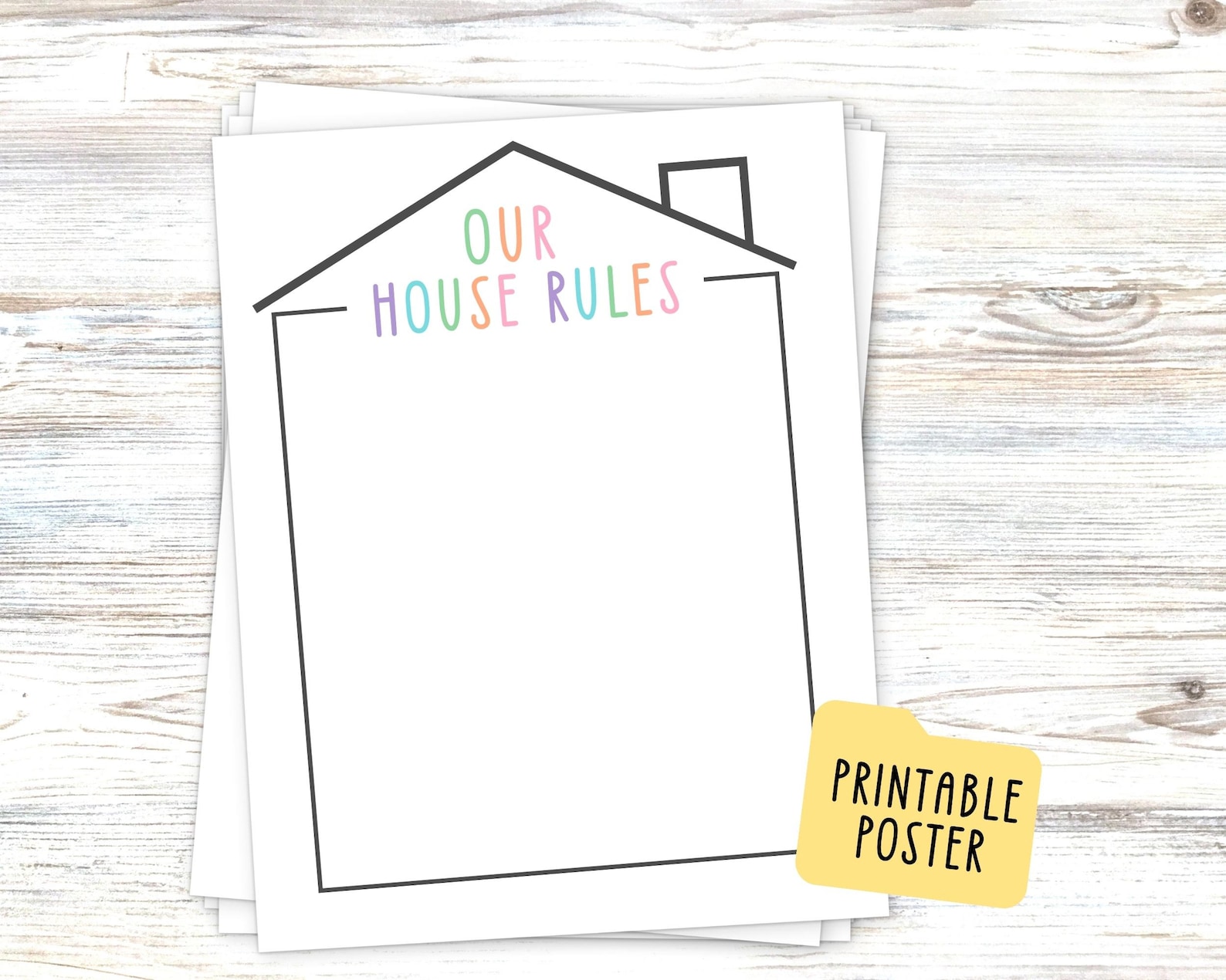 Editable House Rules Chart for Kid and Families Household - Etsy Australia