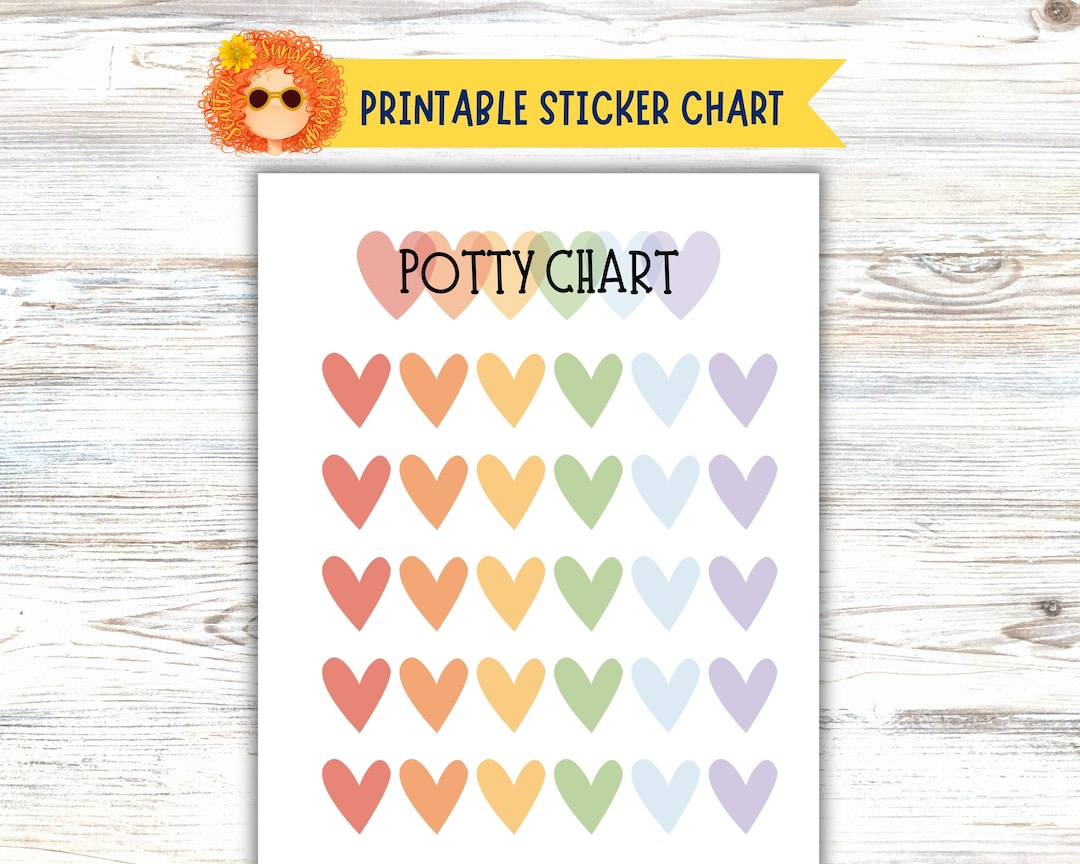 Printable Potty Training Sticker Chart for Toddlers Reward - Etsy