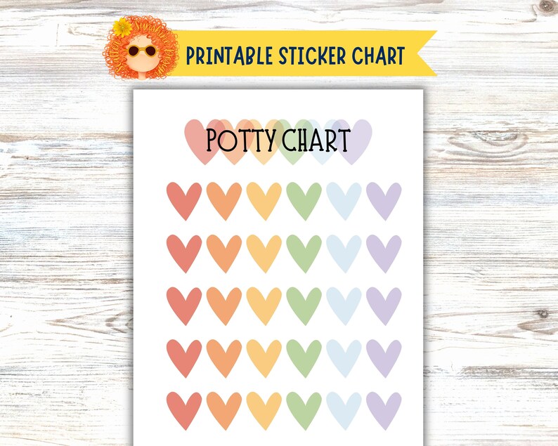 Printable Potty Training Sticker Chart for Toddlers Reward System for ...