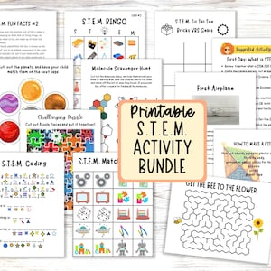 STEM Activity Bundle Printable Pack for Kid Multiple Ages, Include ...