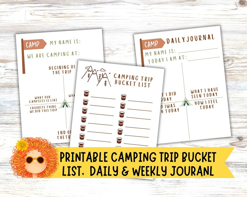 Printable Bucket List & Summer Camp Reflection Prompted Journal for ...