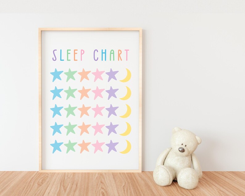 Sleep Chart Toddler Stay in Bed Sticker Chart Printable Reward System ...