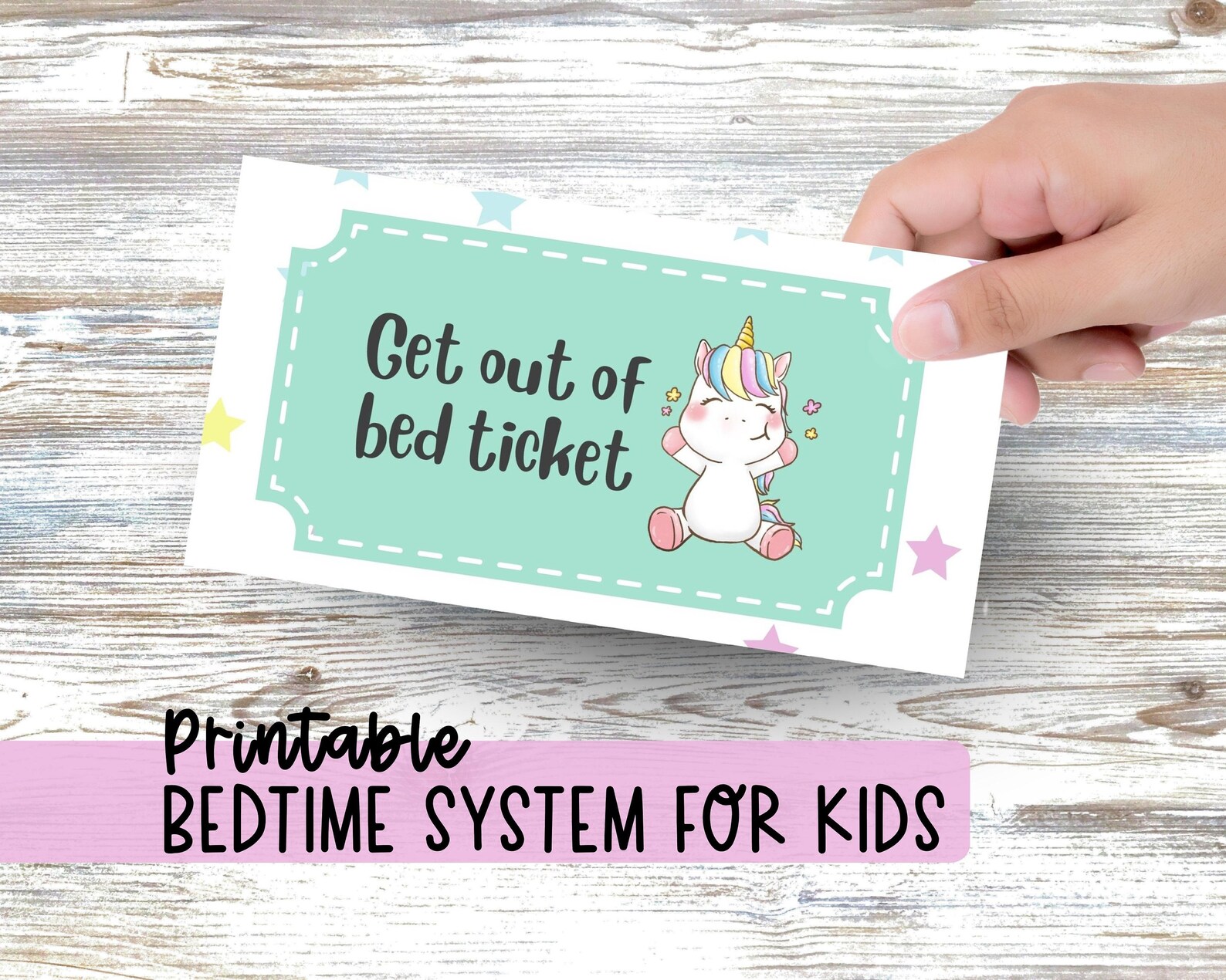 Bedtime Pass for Sleep Training Toddlers, Printable Get Out of Bed ...