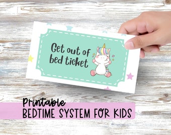 Bedtime Pass for Sleep Training Toddlers Printable Get Out of Bed ...