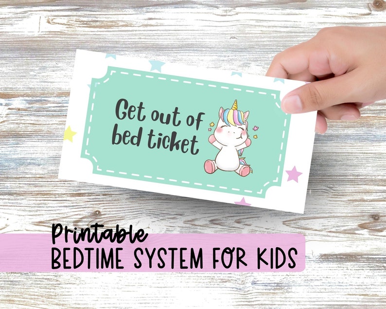 Bedtime Pass for Sleep Training Toddlers, Printable Get Out of Bed ...
