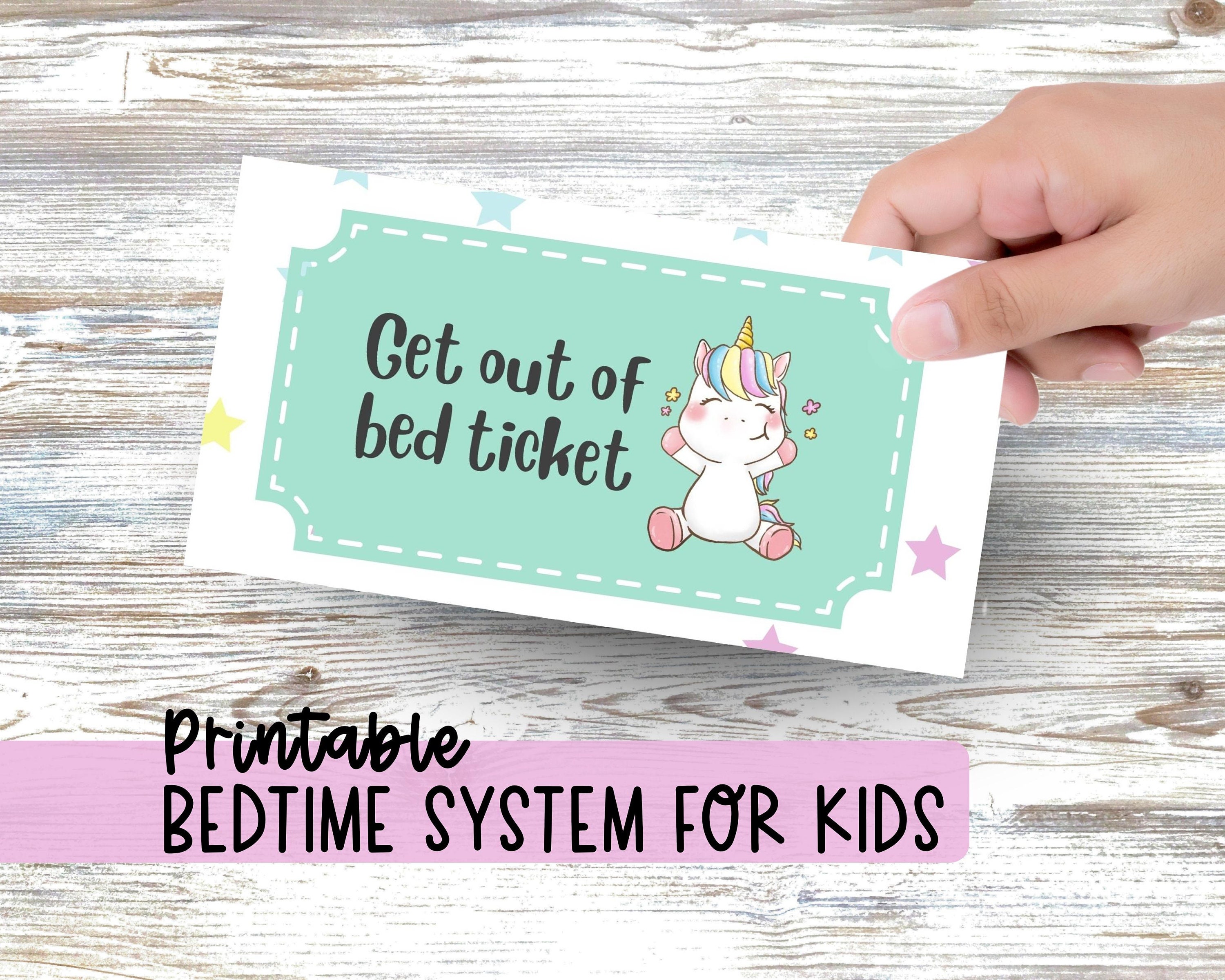 Bedtime Pass for Sleep Training Toddlers, Printable Get Out of Bed ...