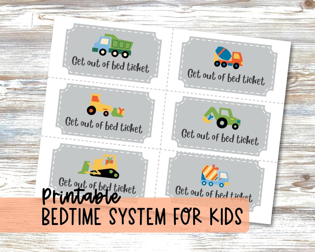 Bedtime Pass, Get Out of Bed Ticket, Stay in Own Bed Incentive Program ...