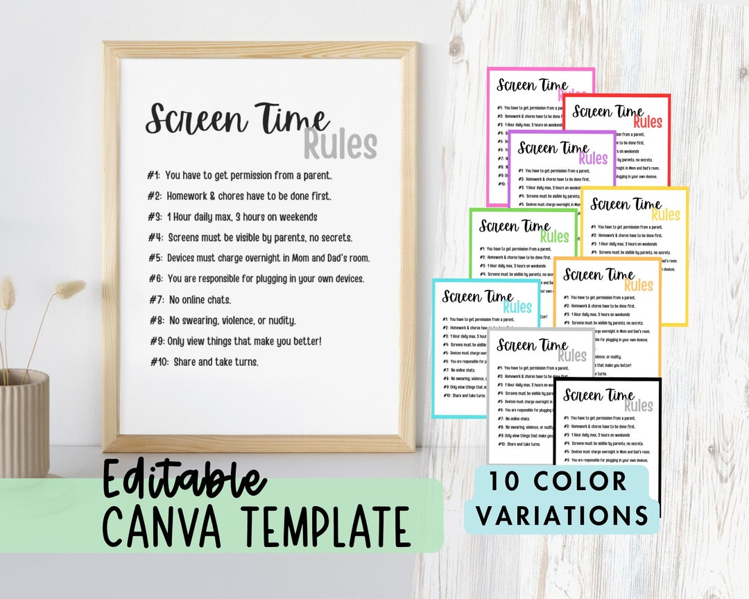 Family Rules for Screen Time. Guidelines for Kids and Teens for Online ...