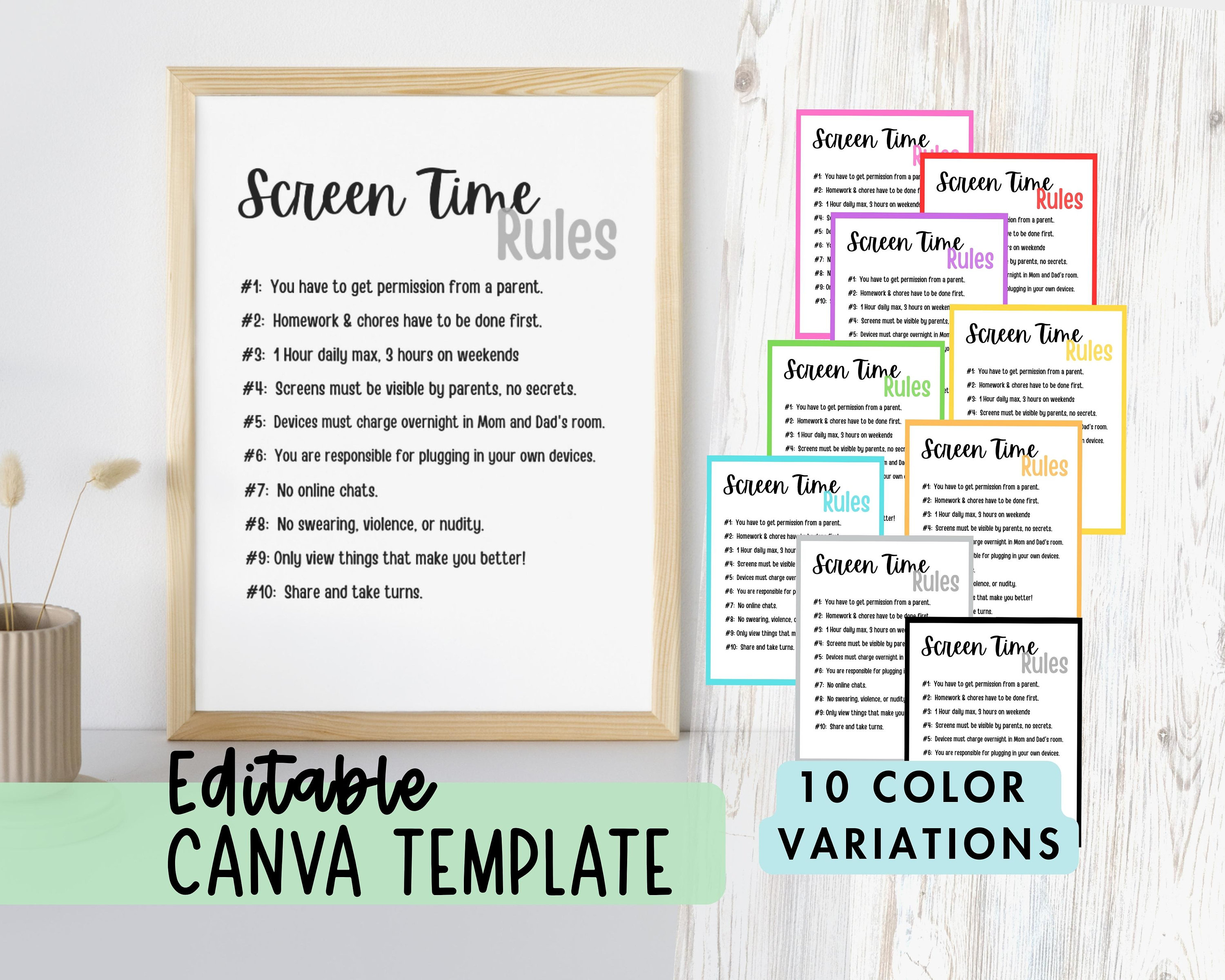 Family Rules for Screen Time. Guidelines for Kids and Teens for Online ...