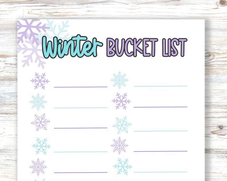 Winter Bucket List, 4 Seasons Activity Idea List for Kids and Families ...