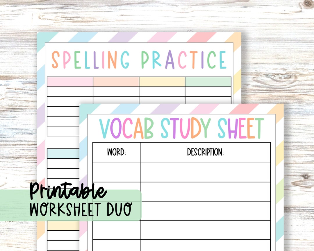 Vocabulary Practice Worksheet, Word and Description, Write in Sentence ...