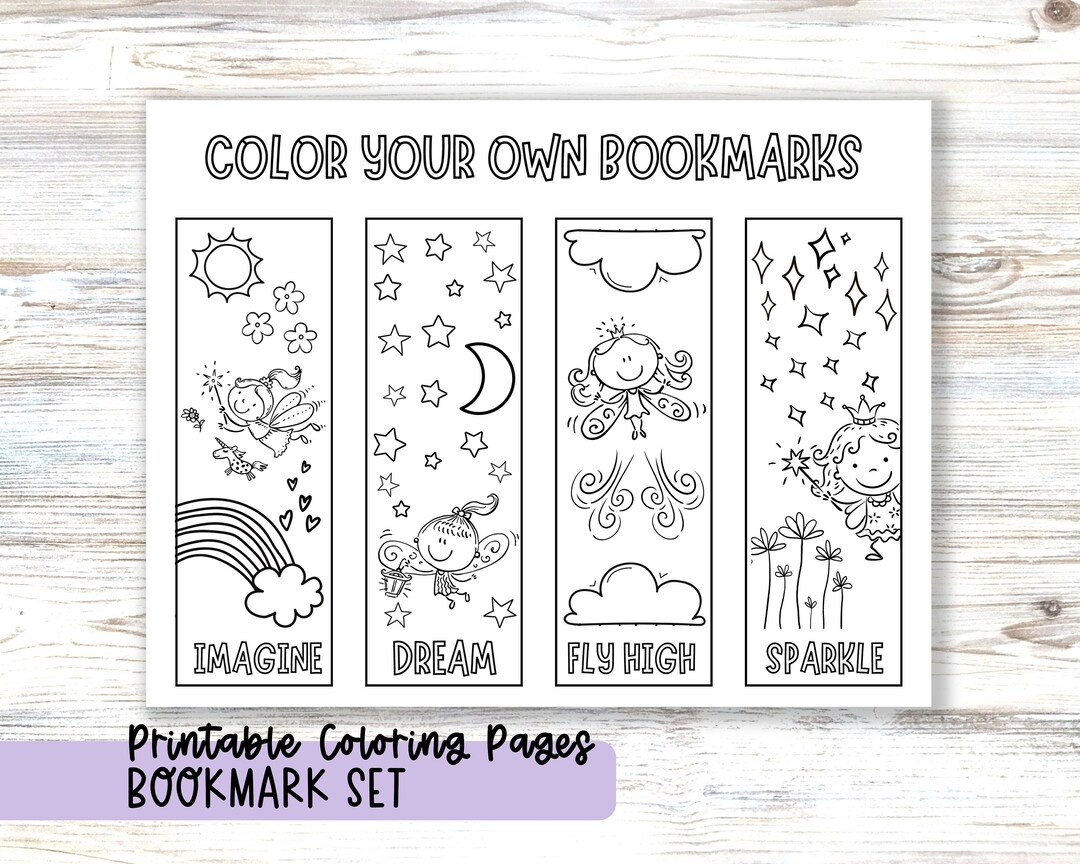 Affirmation Bookmark Set, Color Your Own Bookmark Kids Printable ...