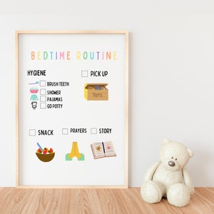 Visual Routine Charts for Kids Bedtime Routine Morning Schedule After ...