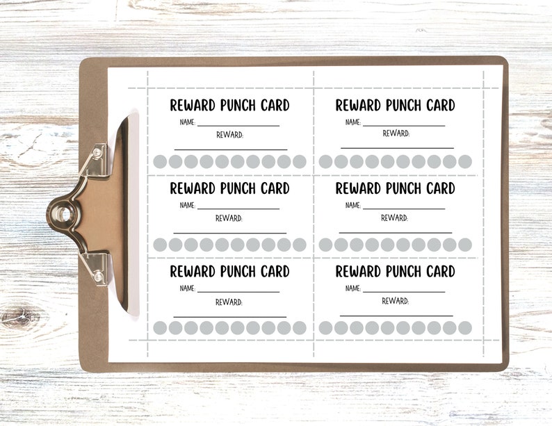 Rainbow Punch Cards Printable, Loyalty Card, Reward Sticker Chart ...