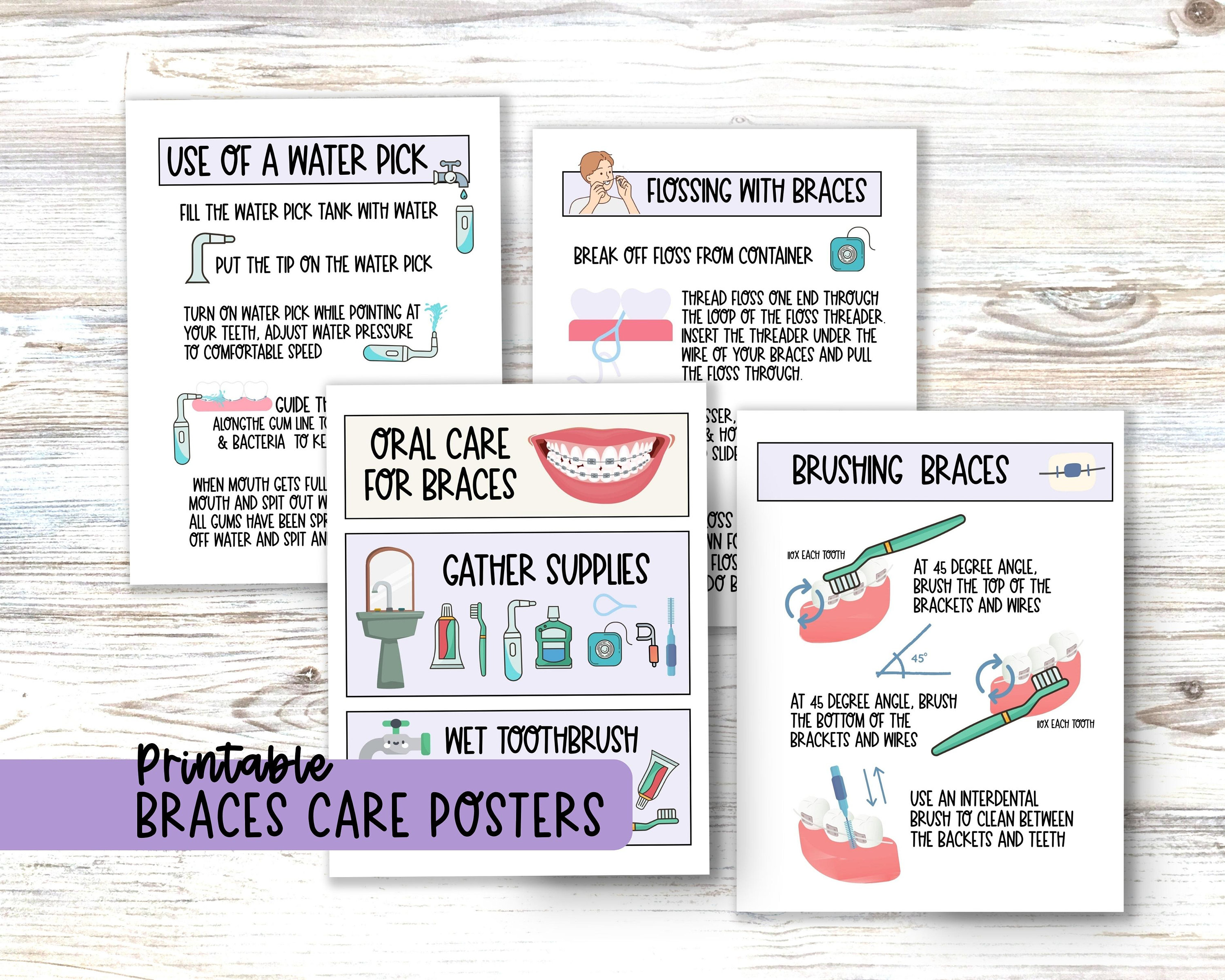 Brushing Teeth Posters Printable Oral Care Instruction Steps - Etsy Canada