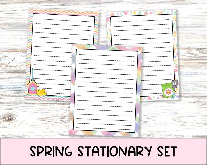 Spring Stationary Set, Printable Letter Writing Paper, Pastel Journal ...