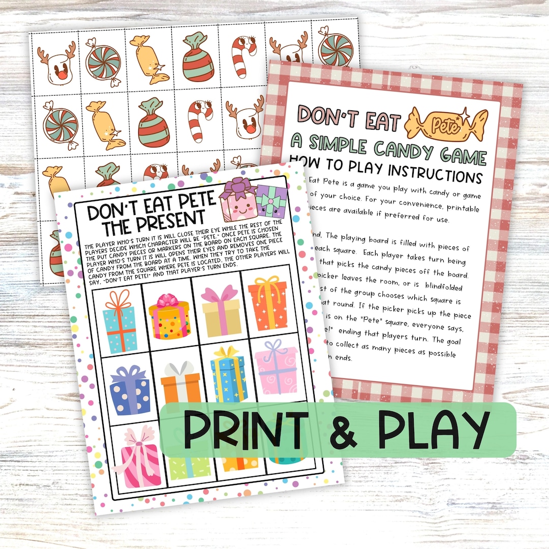 Don't Eat Pete the Present Easy Candy Game for Birthday Parties ...