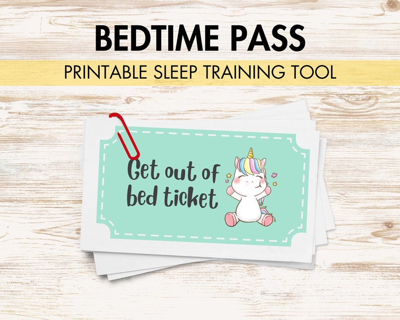 Bedtime Pass for Sleep Training Toddlers Printable Get Out of - Etsy