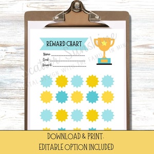 Reward Chart for Positive Reinforcement, Printable Good Behavior ...