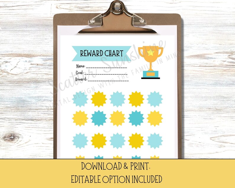 Reward Chart for Positive Reinforcement, Printable Good Behavior ...