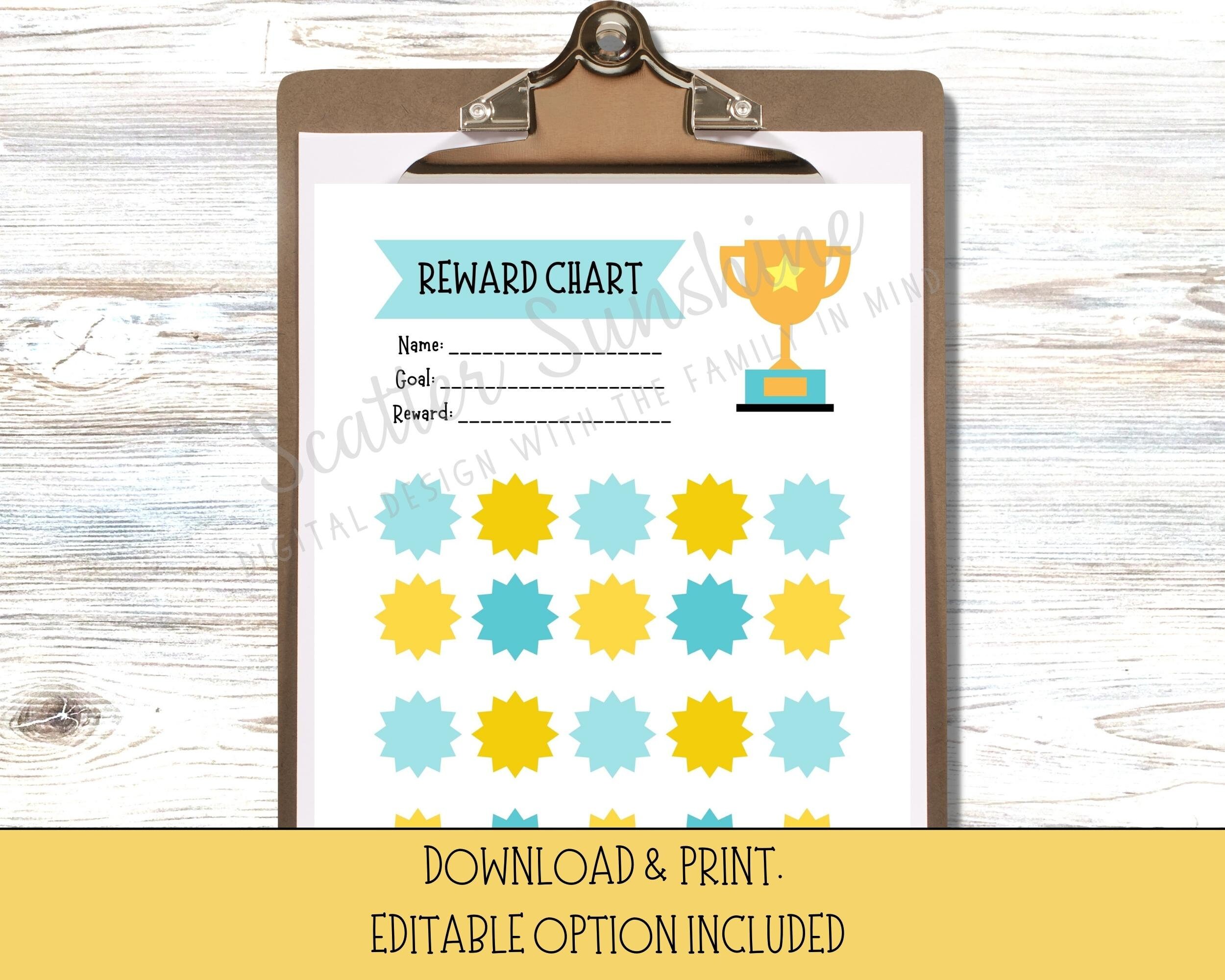 Reward Chart for Positive Reinforcement, Printable Good Behavior ...