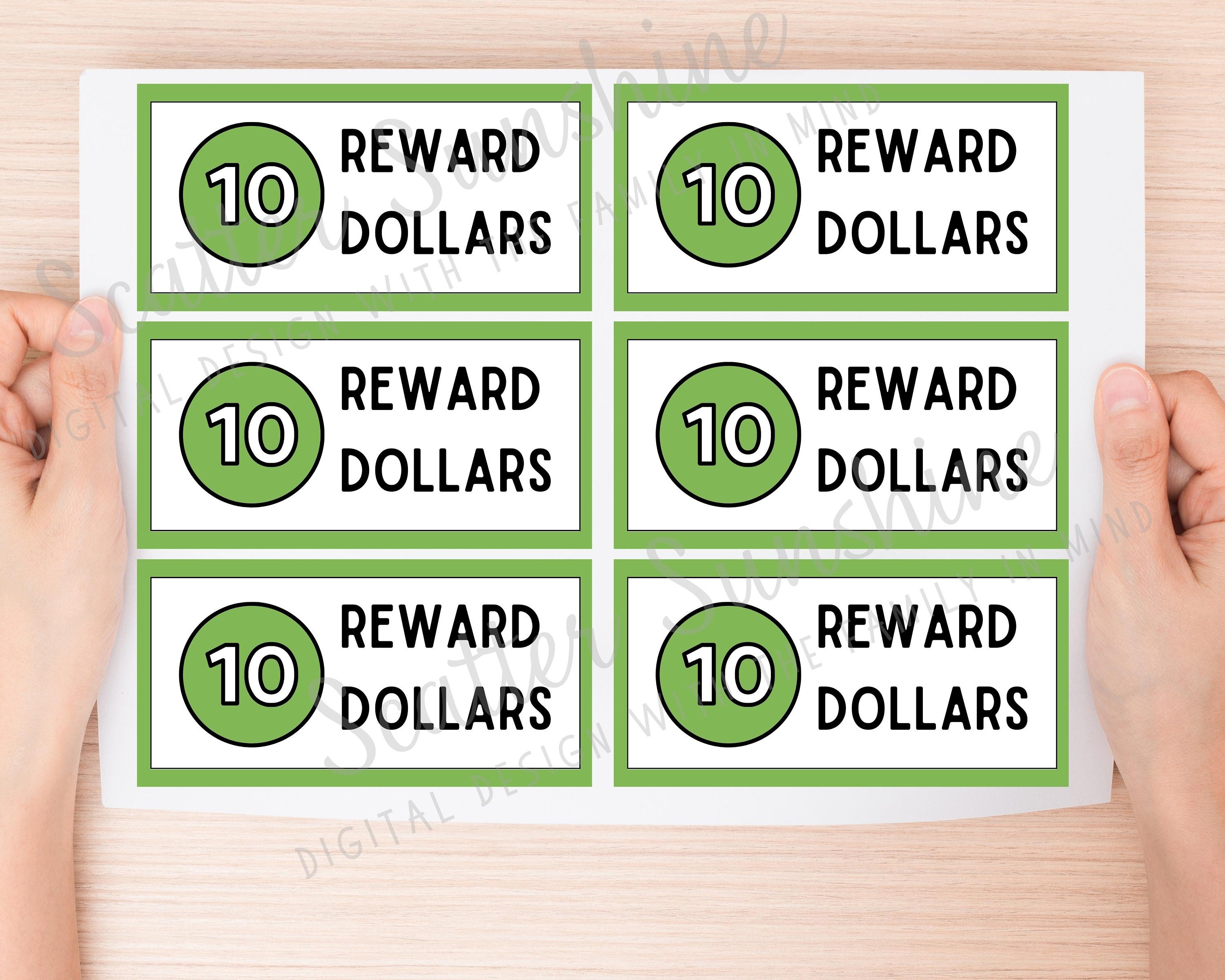 Reward Dollar Reward Money Good Behavior Reward System for - Etsy