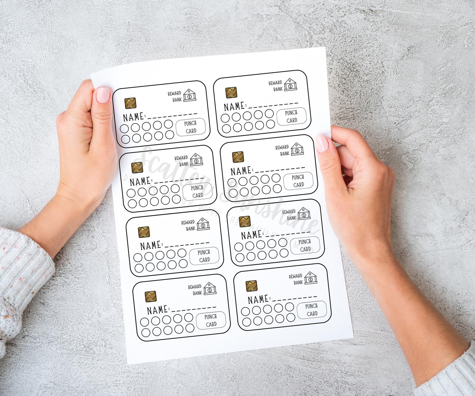 Reward Punch Card, Printable Reward System for Kids, Play Debit Card ...