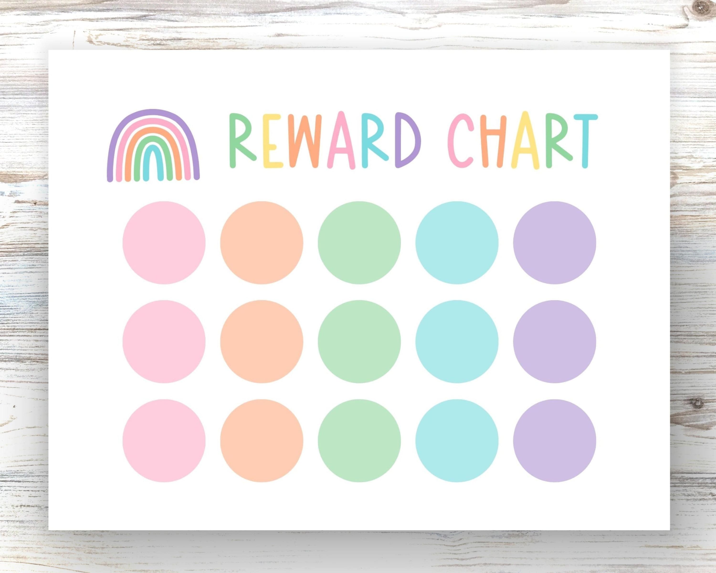 Printable Rainbow Reward Chart for Kid Sticker Chart Positive Behavior ...