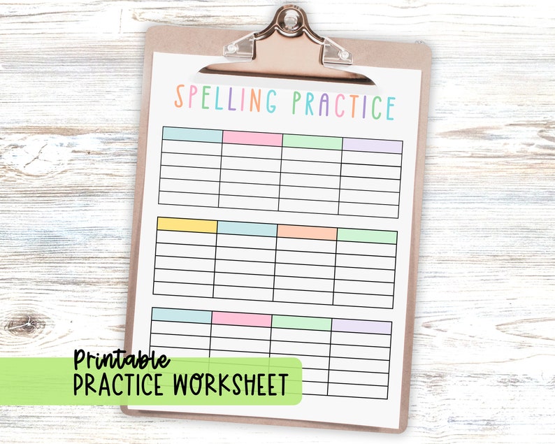 Printable Spelling Worksheet Spelling Practice Teacher Resource ...