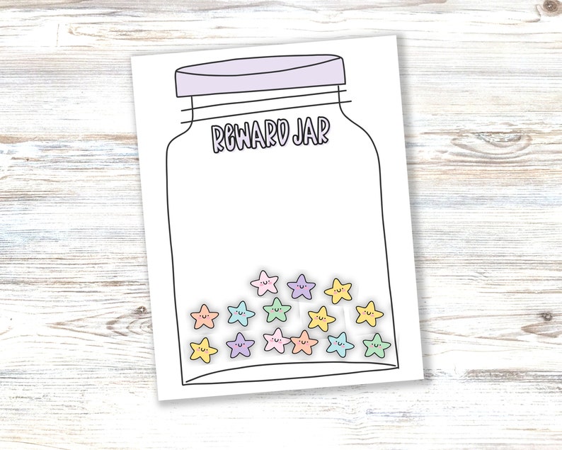 Reward Jar Reward Sticker Chart, Good Behavior Incentive for Kids ...