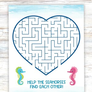 Sea Creatures Printable Mazes Set, Ocean Animal Under the Sea Birthday ...