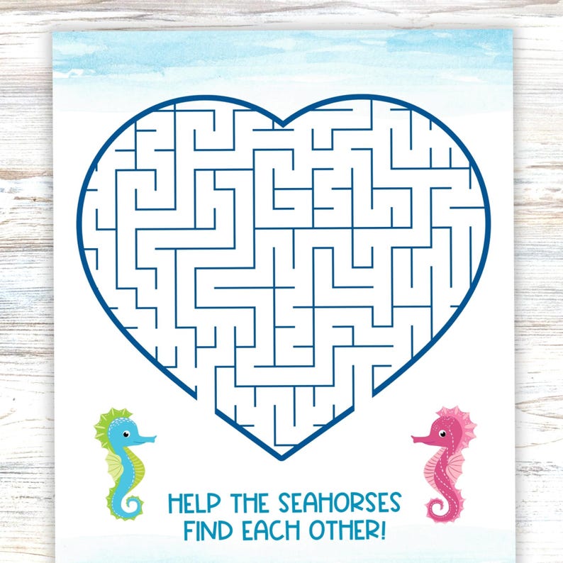 Sea Creatures Printable Mazes Set, Ocean Animal Under the Sea Birthday ...