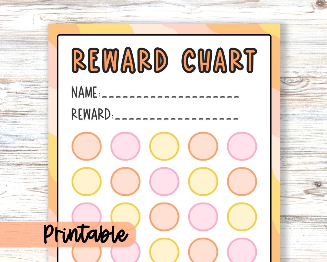 Reward Chart for Kids, Printable Sticker Chart Positive Behavior Teen ...
