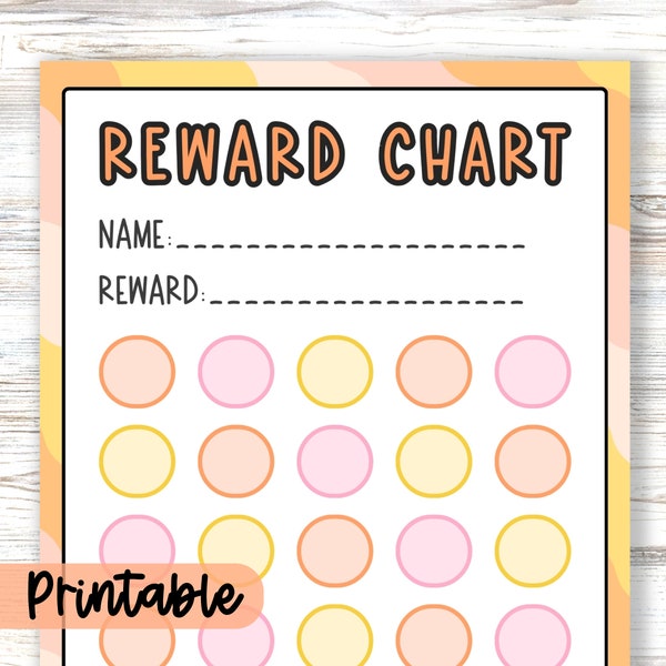 Printable Rainbow Reward Chart for Kid Sticker Chart Positive Behavior ...