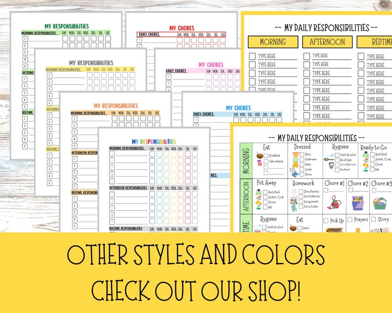 Customizable Daily Responsibility Chart With Pictures After - Etsy